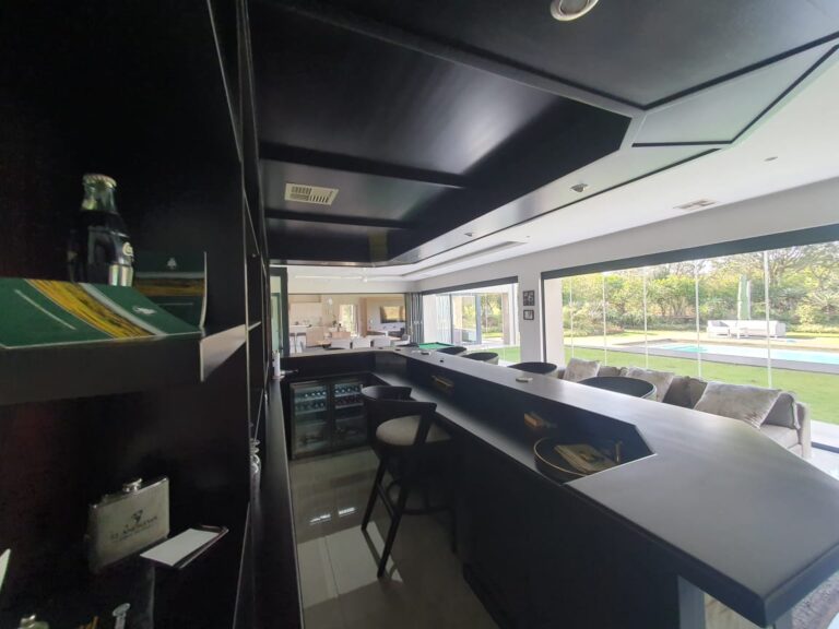 African Mahogany Bar with a Modern Twist - The Wood Studio